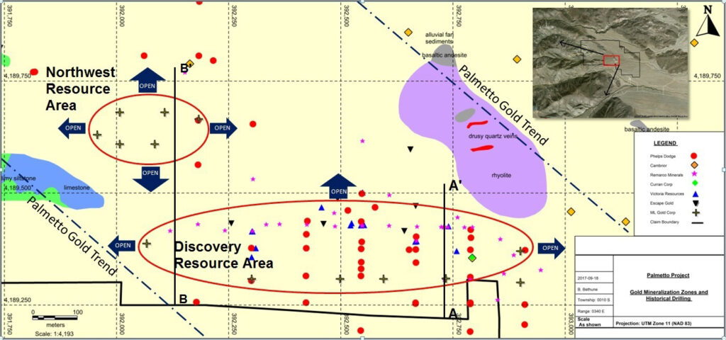 Drill and mineralized zones – Smooth Rock Ventures Corp.